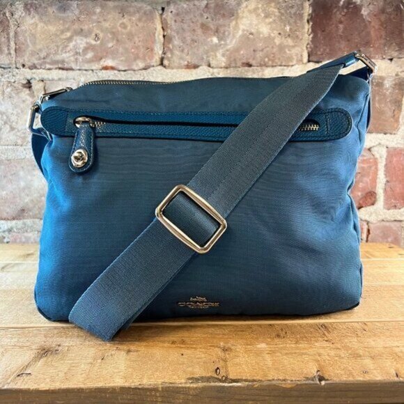 Coach | Bags | Coach 3552 Nylon Crossbody Messenger Bag Peacock | Poshmark